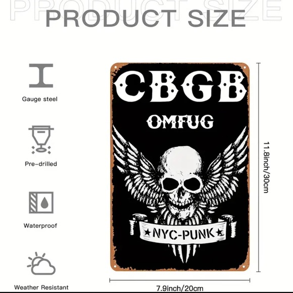 CBGB | Wall Decor | New Cbgb Punk Nyc Music Venue Sign | Poshmark